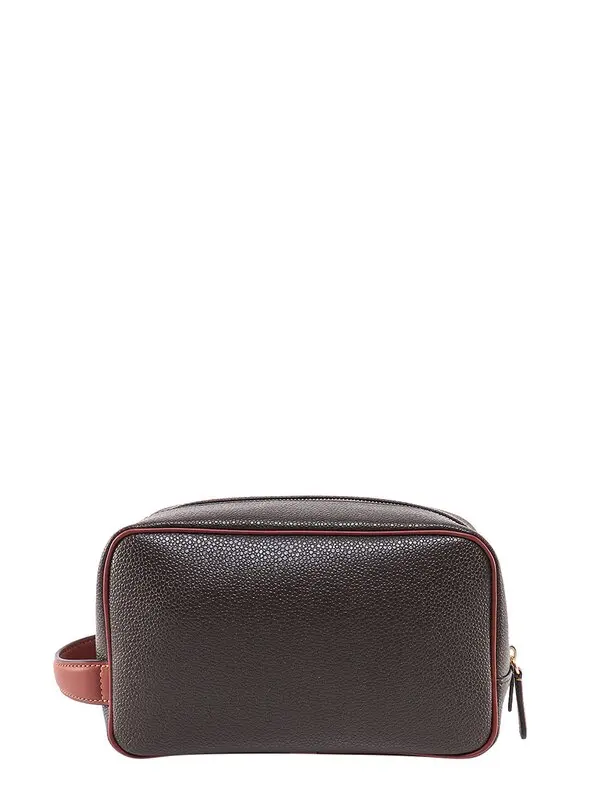 Mulberry Logo Patch Leather Wash Bag