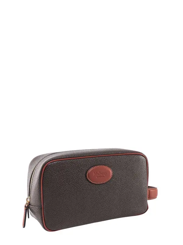 Mulberry Logo Patch Leather Wash Bag