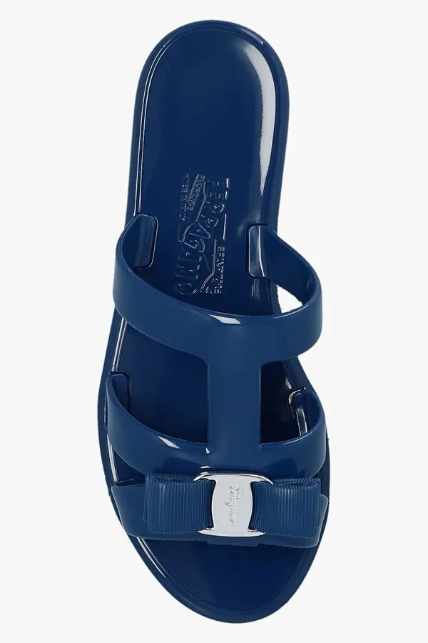 FERRAGAMO Logo Bow Detail Slides