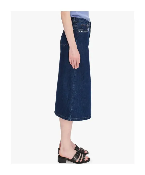 A.p.c. A-line Denim Midi Skirt With Rivet Embellishments