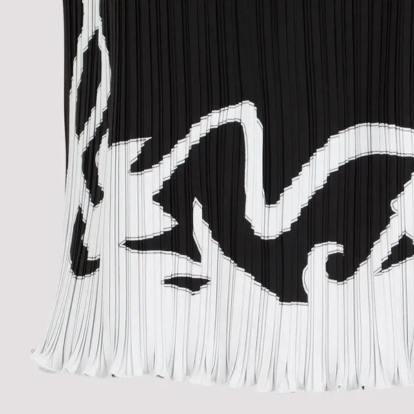 LANVIN Abstract Print Pleated Sleeveless Blouse