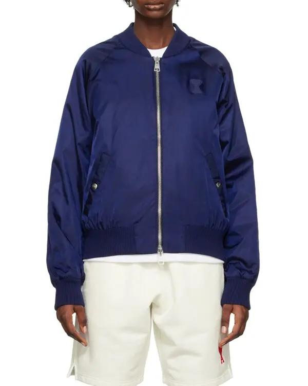 Ami Logo Embroidered Bomber Jacket