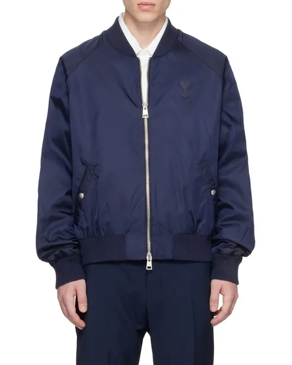 Ami Logo Embroidered Bomber Jacket