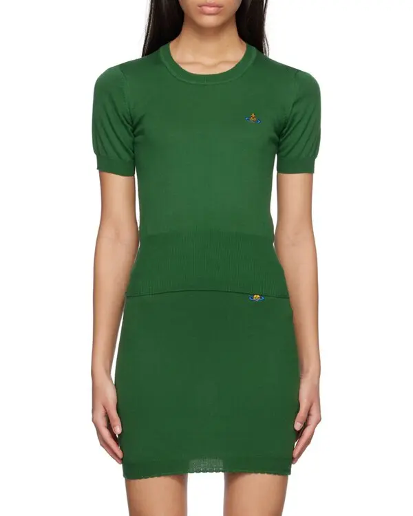 VIVIENNE WESTWOOD Short-sleeved Sweater With Chest Logo Embroidery