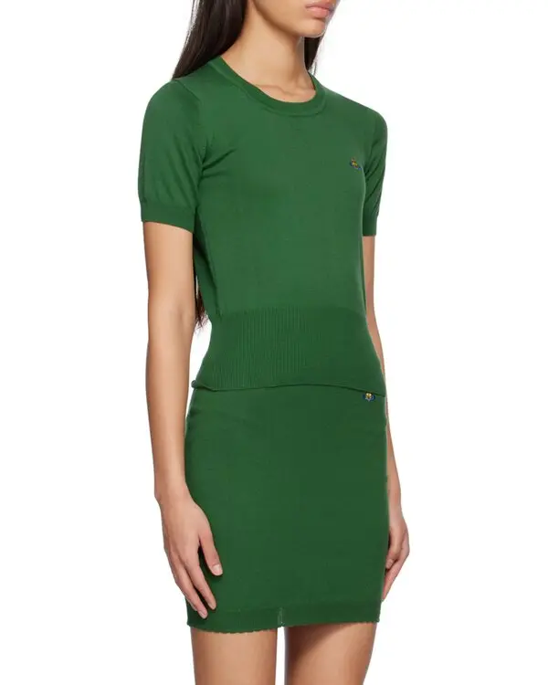 VIVIENNE WESTWOOD Short-sleeved Sweater With Chest Logo Embroidery