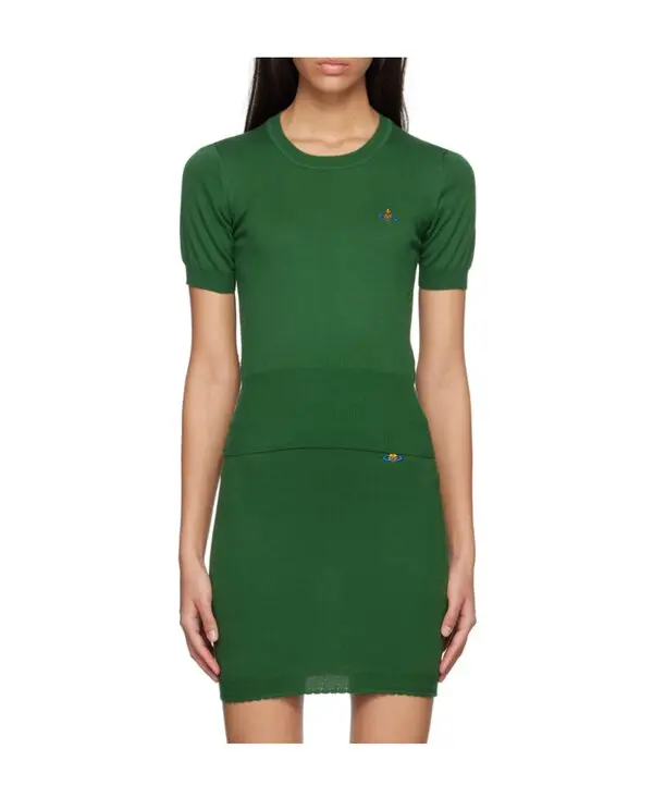 VIVIENNE WESTWOOD Short-sleeved Sweater With Chest Logo Embroidery