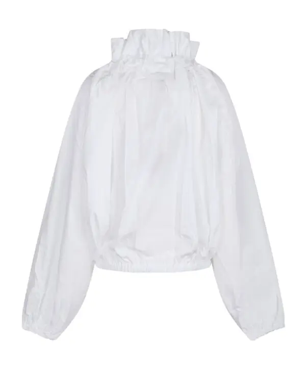 PATOU Puff-sleeved Ruffled Poplin Blouse - White