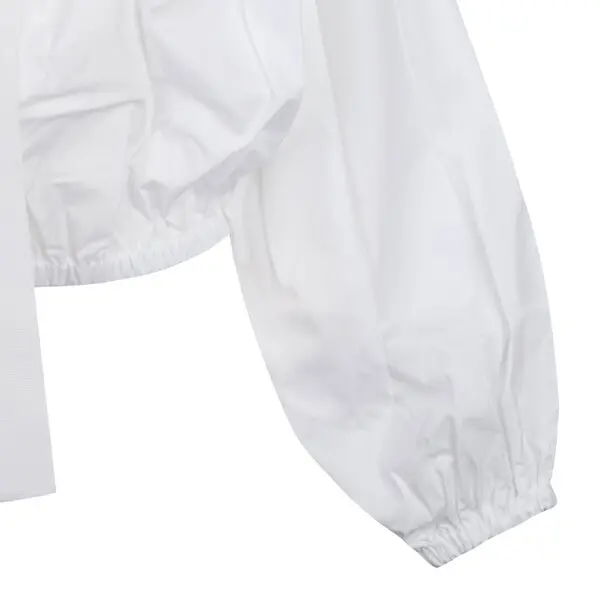 PATOU Puff-sleeved Ruffled Poplin Blouse - White