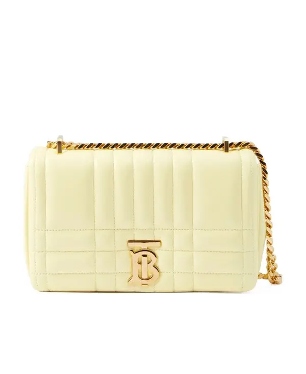 Burberry Quilted Leather Lola Bag With Tb Logo - Nude