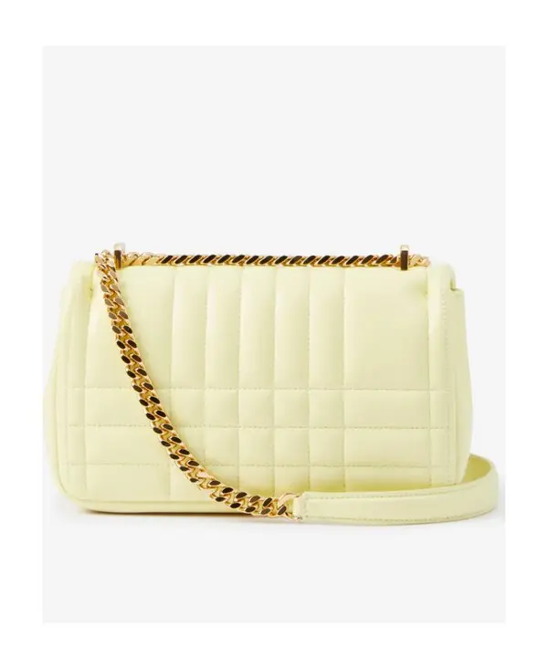 Burberry Quilted Leather Lola Bag With Tb Logo - Nude