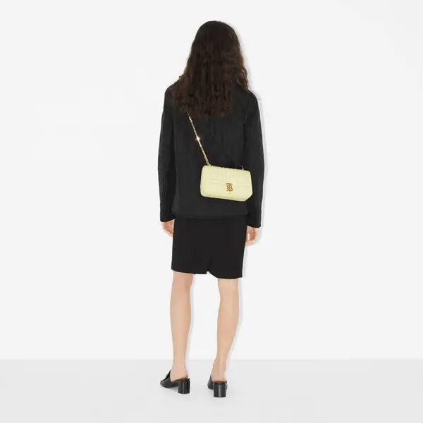 Burberry Quilted Leather Lola Bag With Tb Logo - Nude