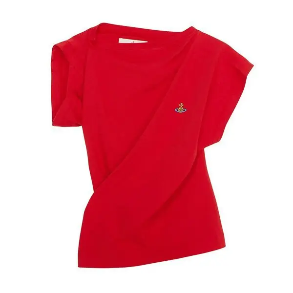 VIVIENNE WESTWOOD Asymmetric Cotton T-shirt - Red