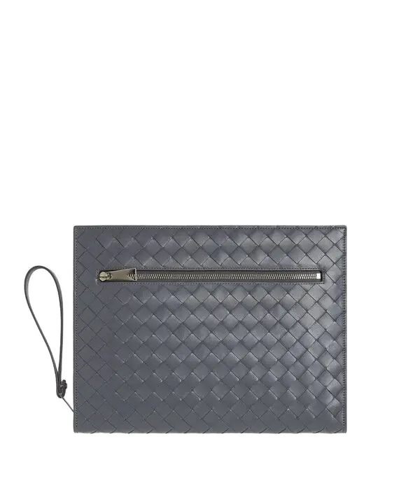 Bottega Veneta Medium Intrecciato Document Case - Thunder Color