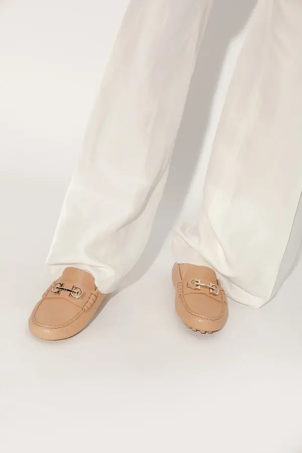 FERRAGAMO Doppio Gancini Driver Loafers