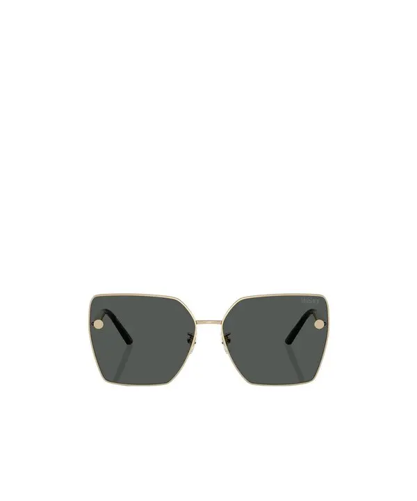 Versace Oversized Square Frame Sunglasses With Logo Embellished Temples - Black