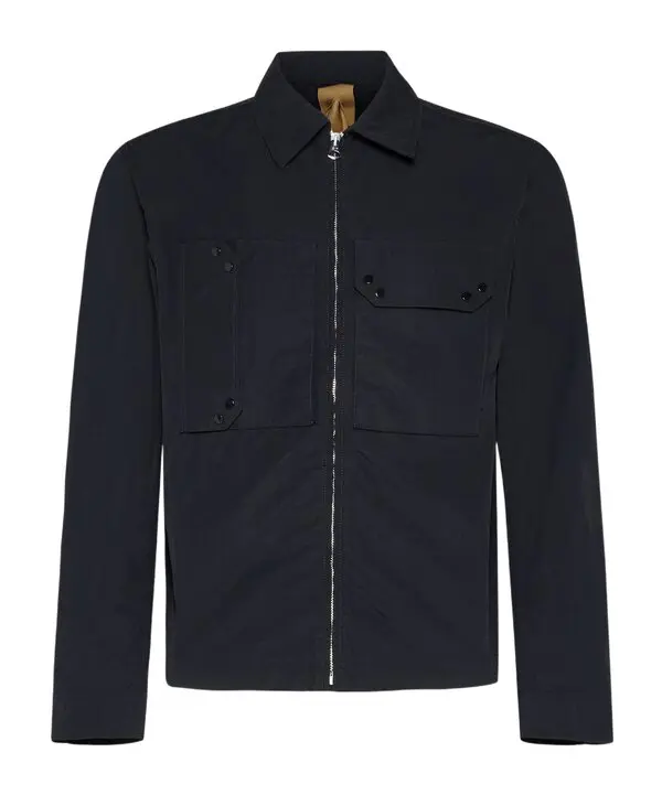 TEN C Logo Patch Zipped Shirt Jacket