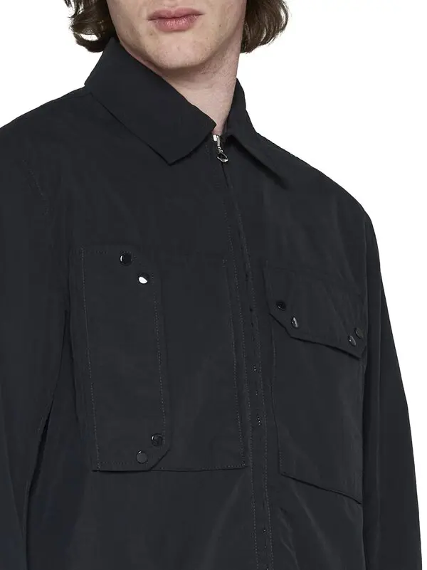 TEN C Logo Patch Zipped Shirt Jacket