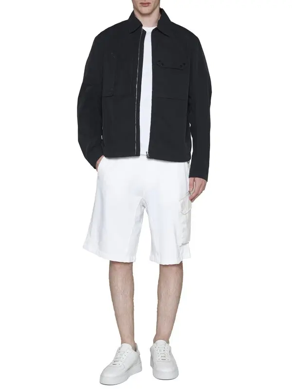 TEN C Logo Patch Zipped Shirt Jacket