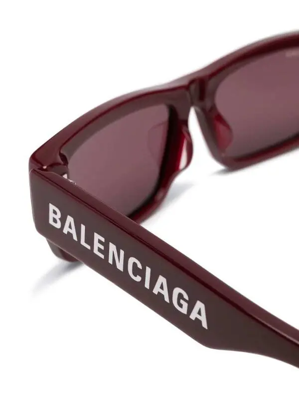 Balenciaga Rectangle Frame Sunglasses - Red