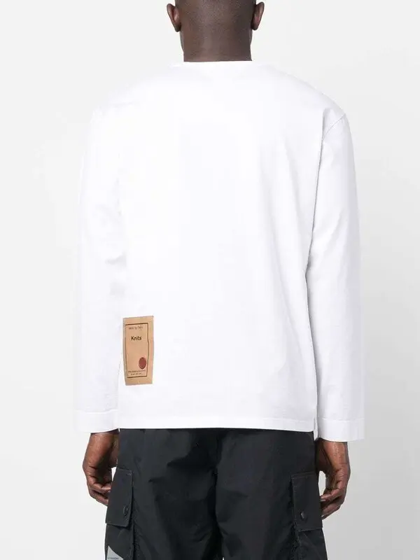 TEN C Logo-patch Cotton Sweatshirt