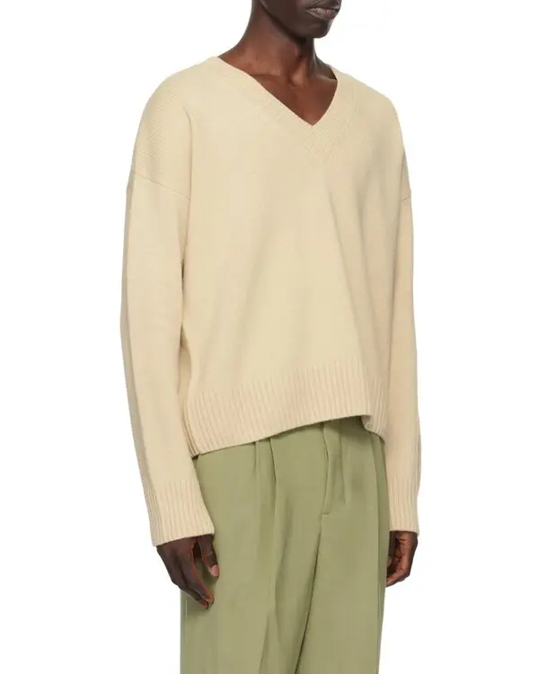 AMI Paris Cropped Wool-cashmere Blend Jumper
