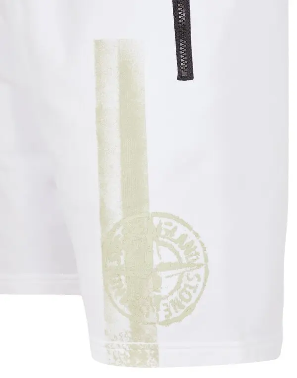 Stone Island Logo Printed Elasticated Waist Shorts