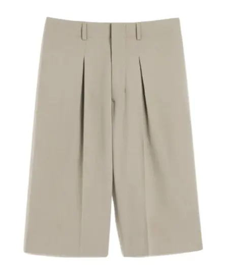 Ami Front Pleated Bermuda Shorts - Nude
