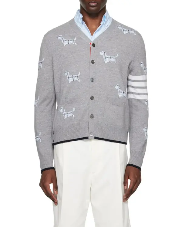 Thom Browne 4-bar V-neck Hector Cardigan