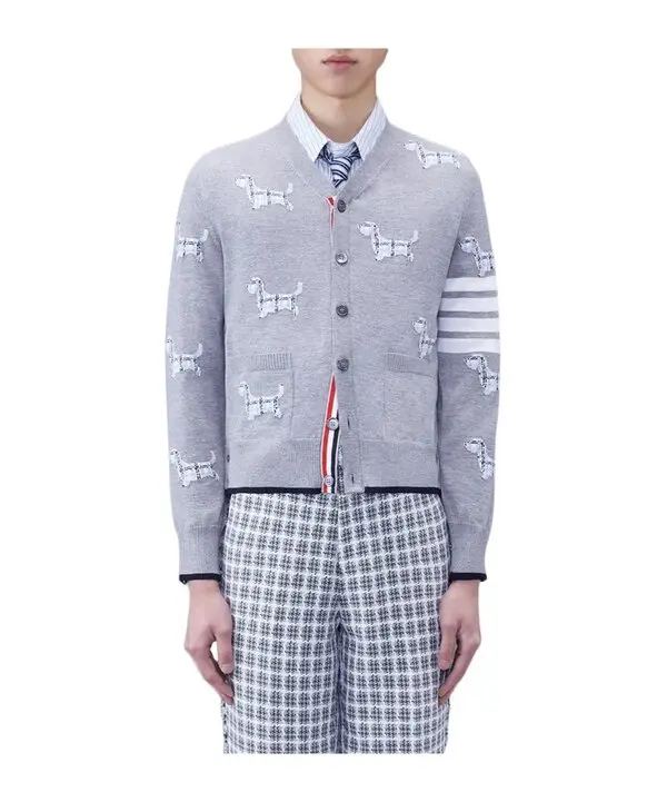Thom Browne 4-bar V-neck Hector Cardigan