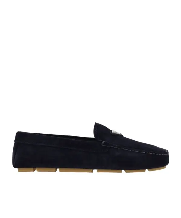 Prada Suede Logo Detail Loafers
