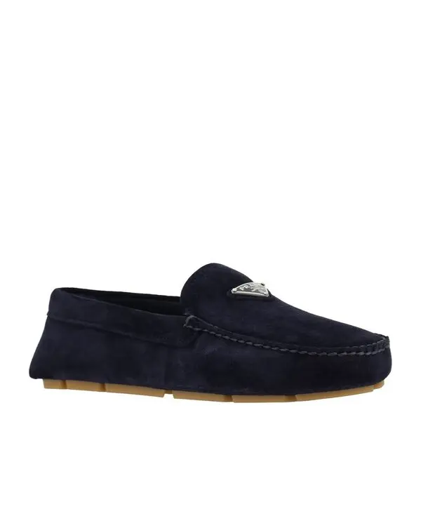 Prada Suede Logo Detail Loafers