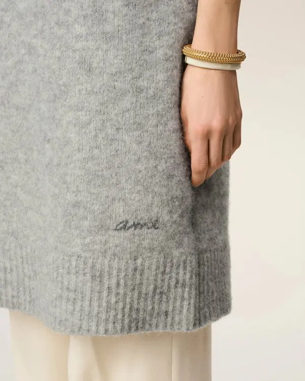 Ami Long Sleeve Embroidered Mini Dress