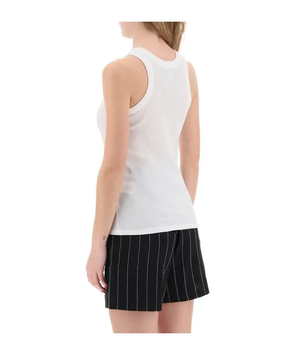 LOULOU STUDIO Ribbed Tank Top With Logo Embroidery