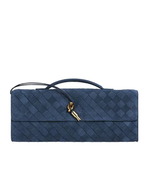 Bottega Veneta Andiamo Clutch In Intrecciato Suede