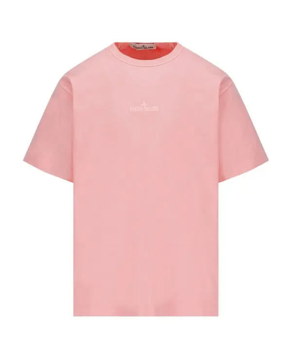 Stone Island Embroidered-logo T-shirt - Pink