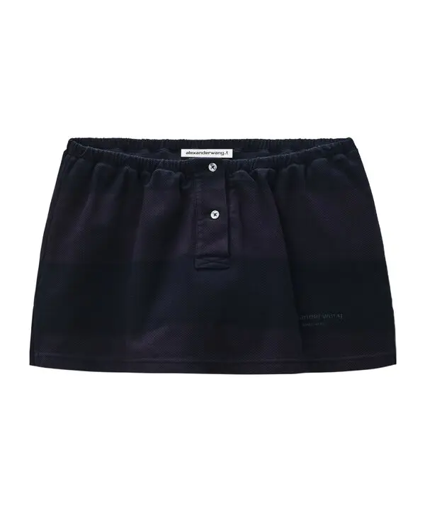 Alexander Wang Striped Miniskirt With Logo Detail - Black