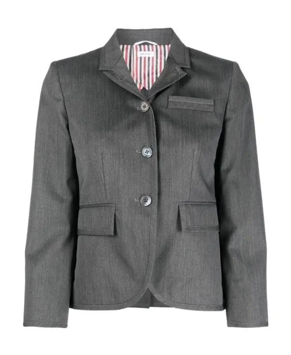 Thom Browne Single-breasted Tailored Blazer - Medium Gray