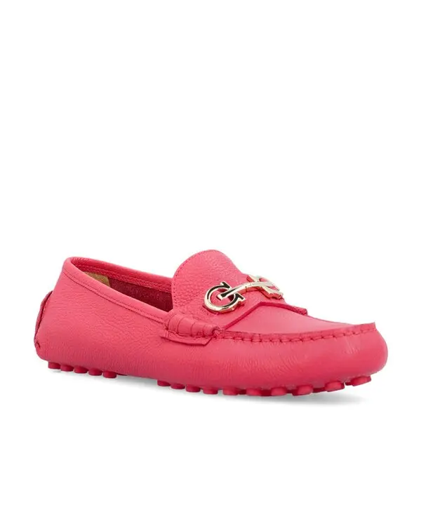 FERRAGAMO Leather Loafers With Gancini Detail