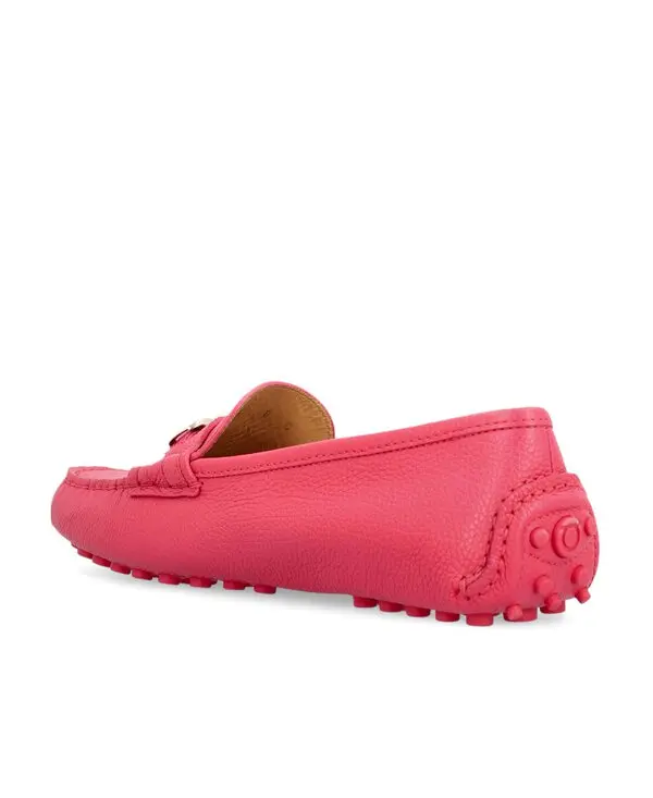 FERRAGAMO Leather Loafers With Gancini Detail