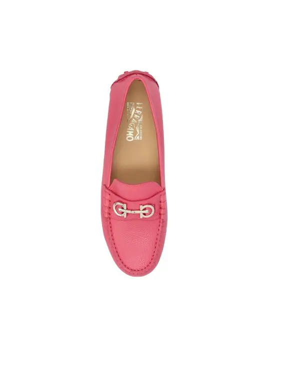 FERRAGAMO Leather Loafers With Gancini Detail