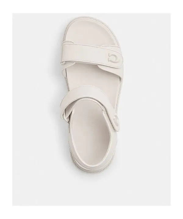 COACH Brynn Leather Sandals - White