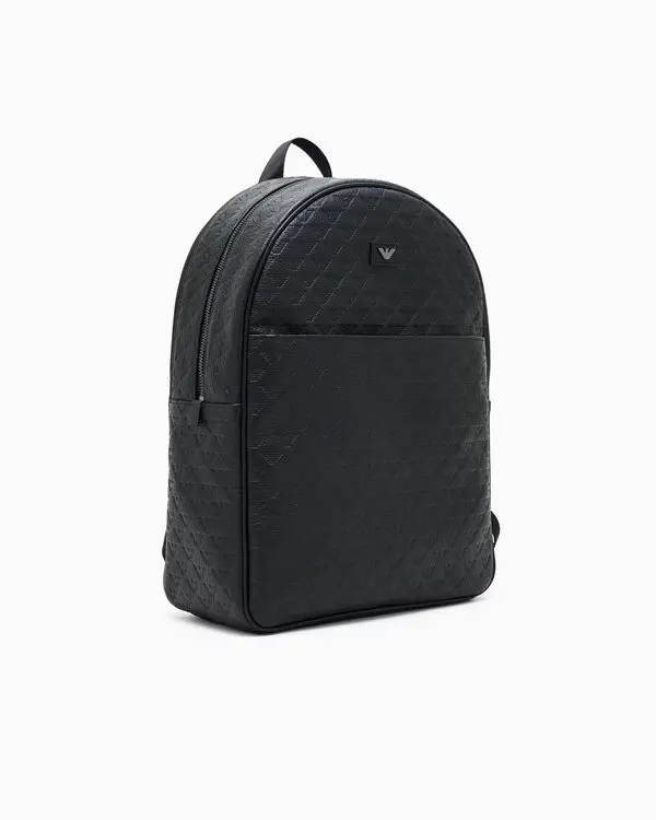 Emporio Armani Embossed Eagle Logo Backpack