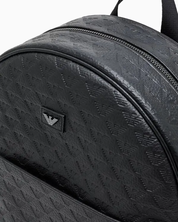 Emporio Armani Embossed Eagle Logo Backpack