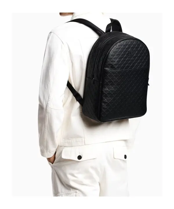 Emporio Armani Embossed Eagle Logo Backpack