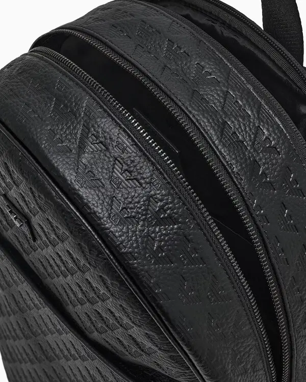 Emporio Armani Embossed Eagle Logo Backpack