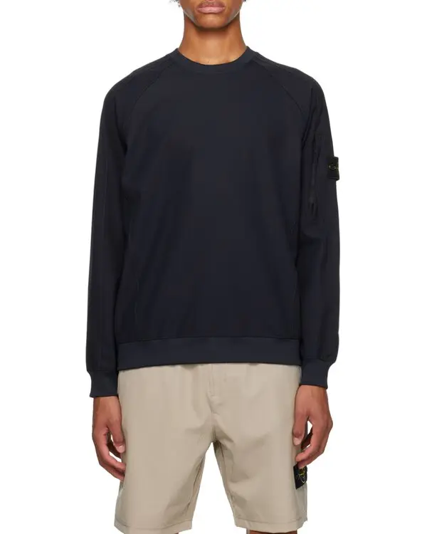 Stone Island Compass Motif Long Sleeve Sweatshirt
