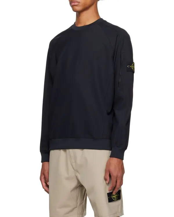 Stone Island Compass Motif Long Sleeve Sweatshirt