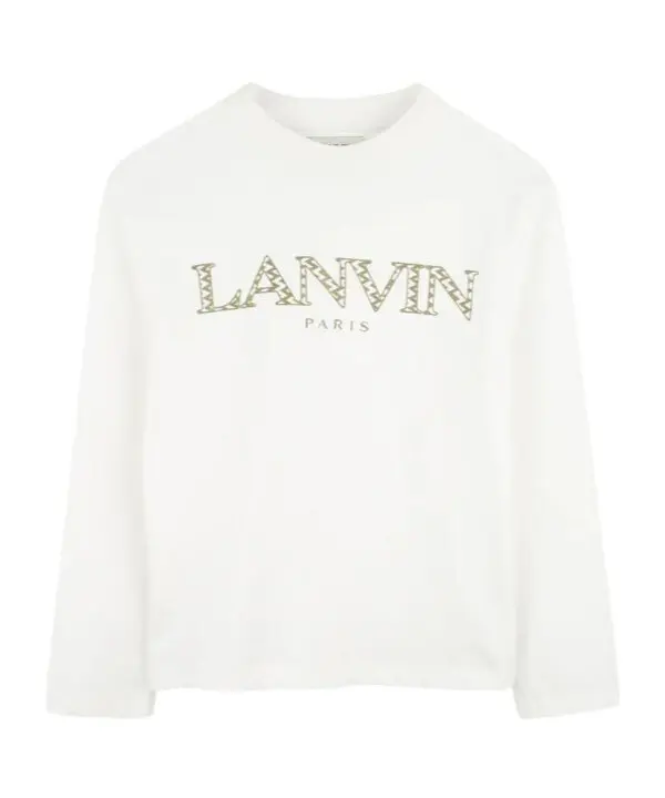 LANVIN Logo Long Sleeve T-shirt - White