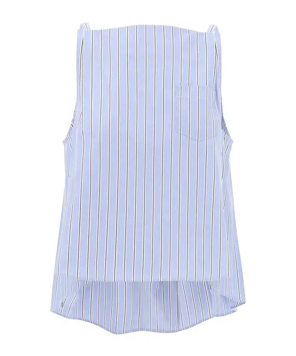 Sacai Boat Neck Pleated Poplin Camisole