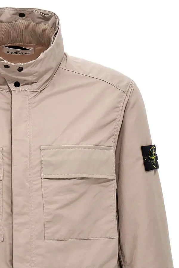 Stone Island Logo Casual Jacket - Dove-grey